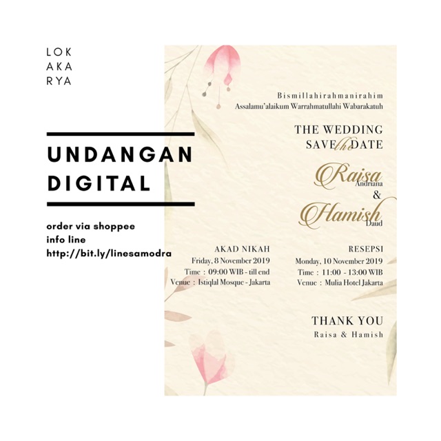 Jual Undangan Digital - Digital Invitation Card (Wedding Series ...