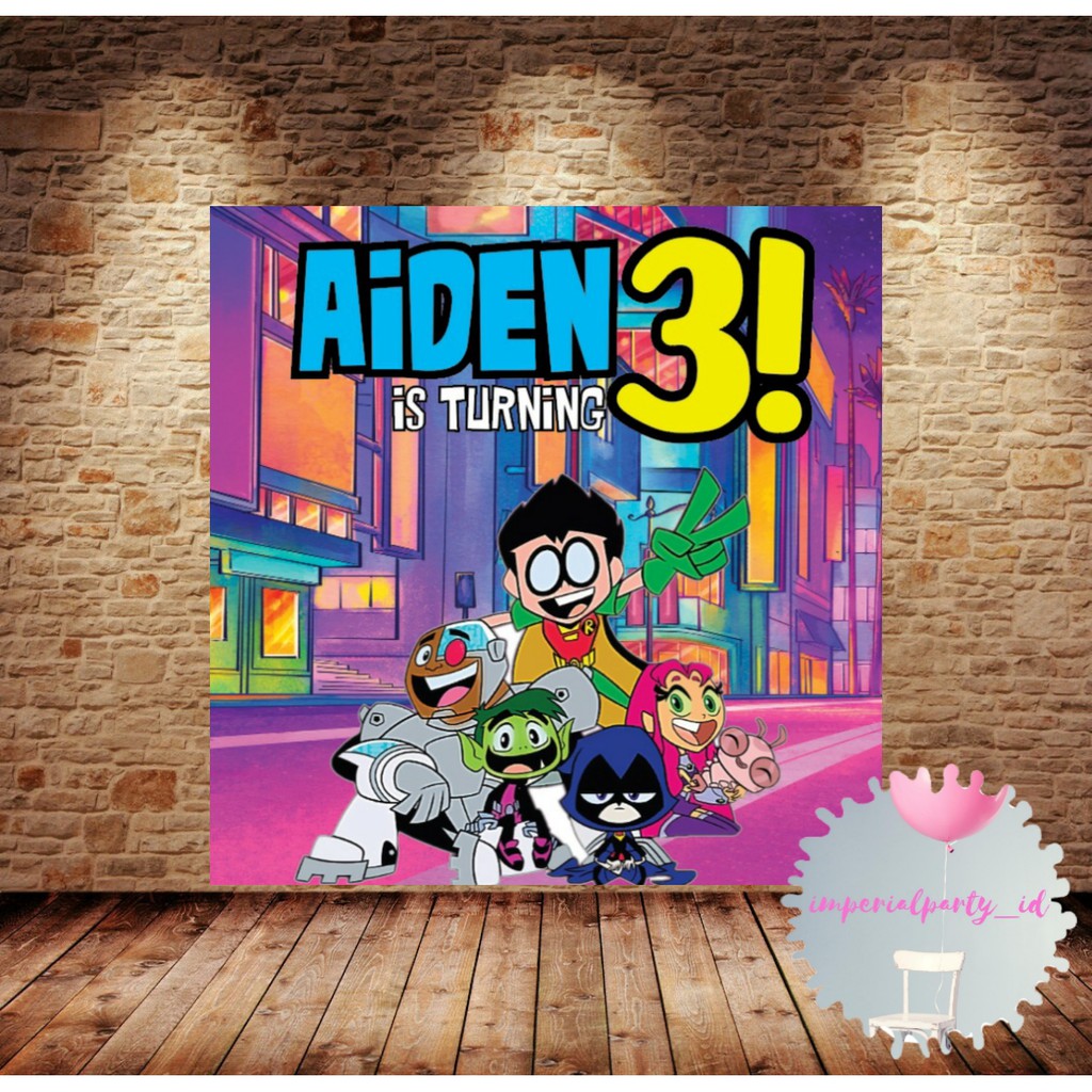 Jual Custom Backdrop Banner Spanduk Happy Birthday Teen Titans Go ...