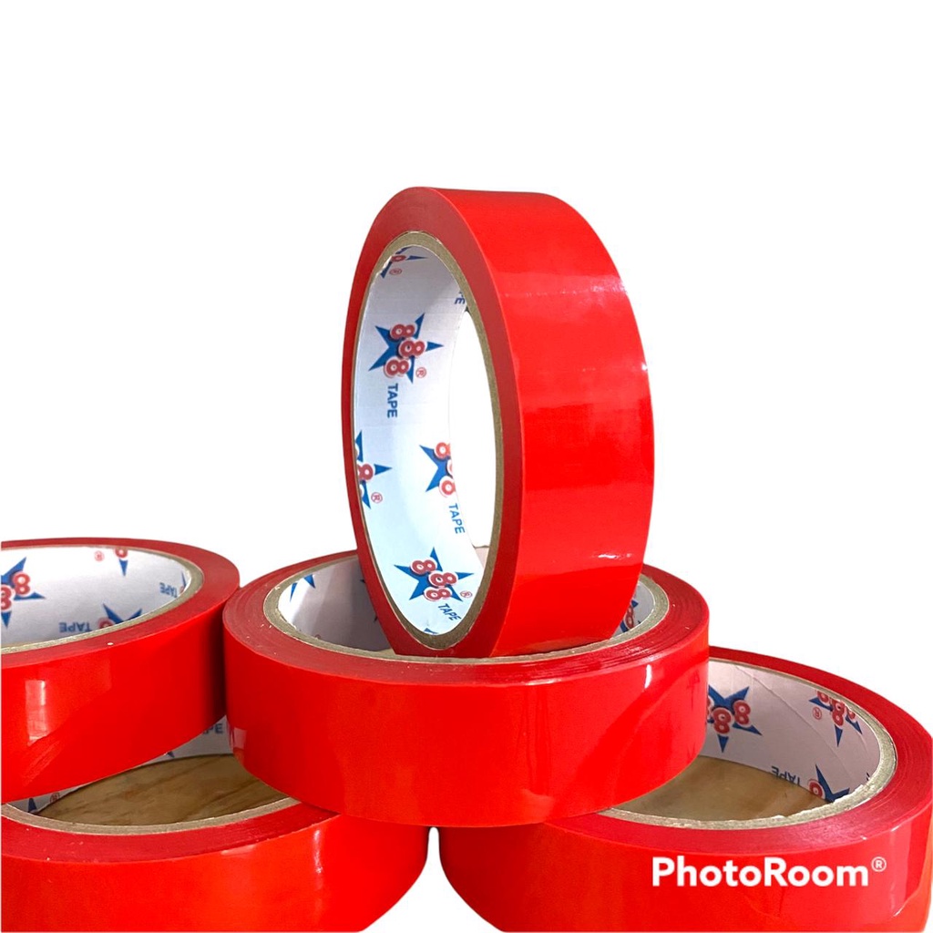 Jual Lakban OPP Isolasi Plastik Warna Warni Opp 24 mm Merah | Shopee Indonesia
