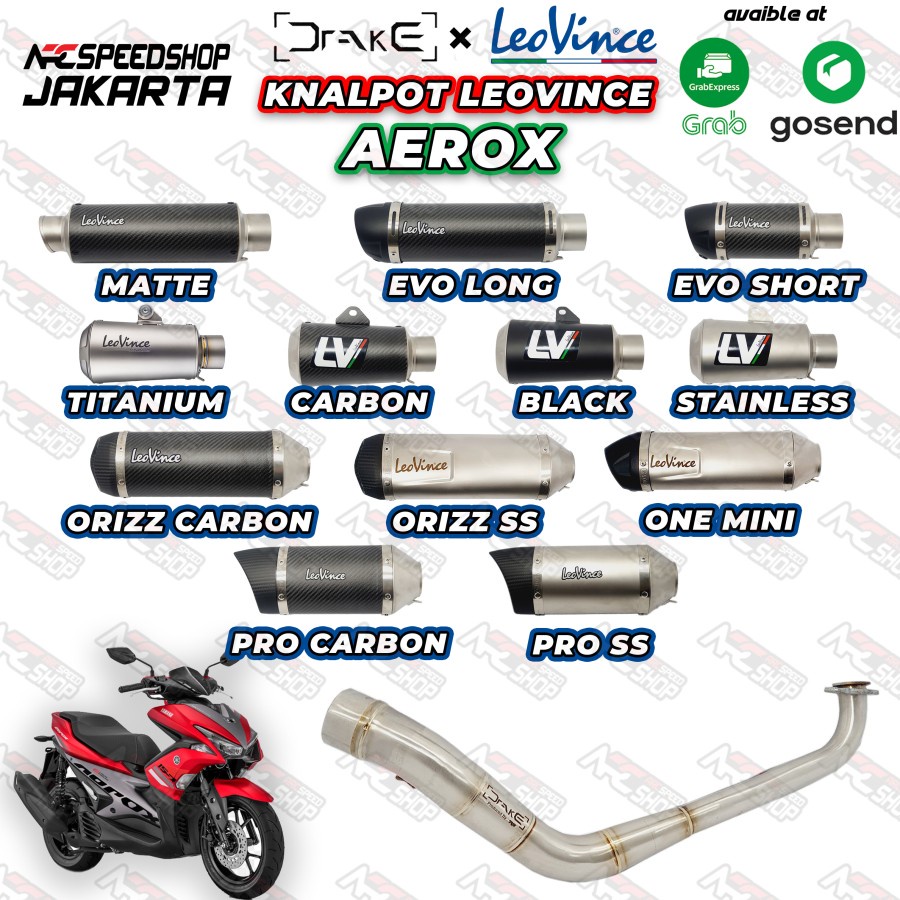 Jual HEADER R9 Drake Yamaha Aerox 155 + SILENCER LEOVINCE SERIES ...