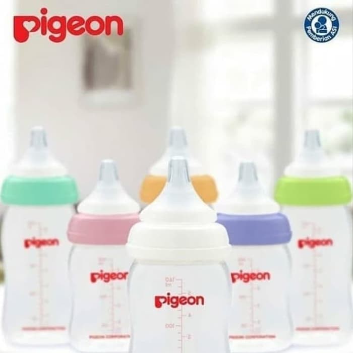 Jual Botol Susu Pigeon Wide Neck 160 ml Peristaltic Plus Nipple | Shopee Indonesia