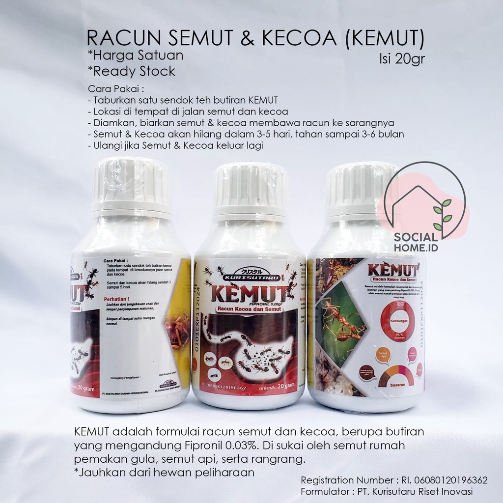 Jual Kermut, Kemut, Racun Semut dan Kecoa, Kurisutaru, isi 20gr ...