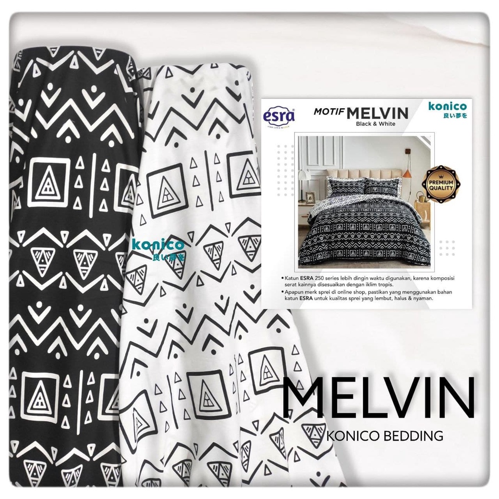 Jual KONICO kain Katun sprei Meteran Motif MINIMALIS MELVIN Tabur Star Esra GROW Catra ELBHE ...