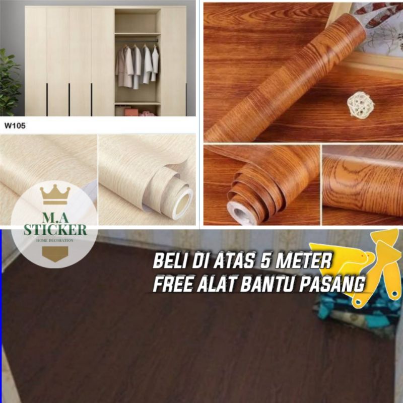 Jual Stiker / Sticker Motif Kayu 120cm x 50cm PVC Sheet Sticker Pelapis ...