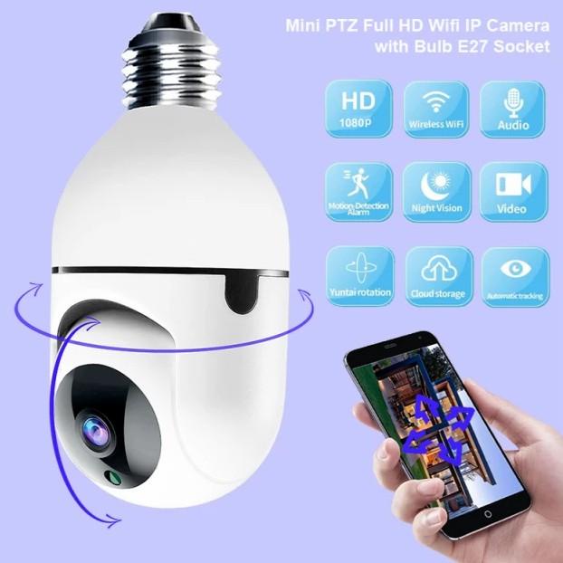 Jual Cctv Lampu Cam Bulb Camera Ip Camera 360 V380 Panorama Night ...