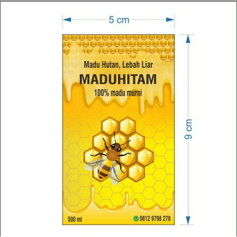 Jual STIKER LABEL MADU HITAM 9x5CM | Shopee Indonesia