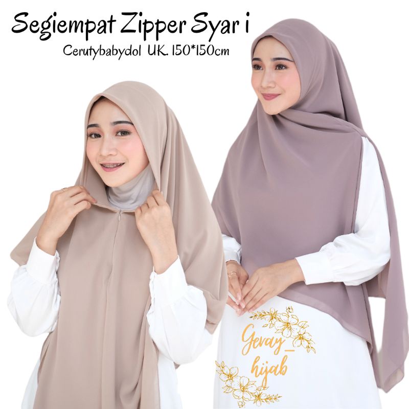 Jual SEGIEMPAT ZIPPER SYAR I / JILBAB SEGIEMPAT / HIJAB SEGIRMPAT ...