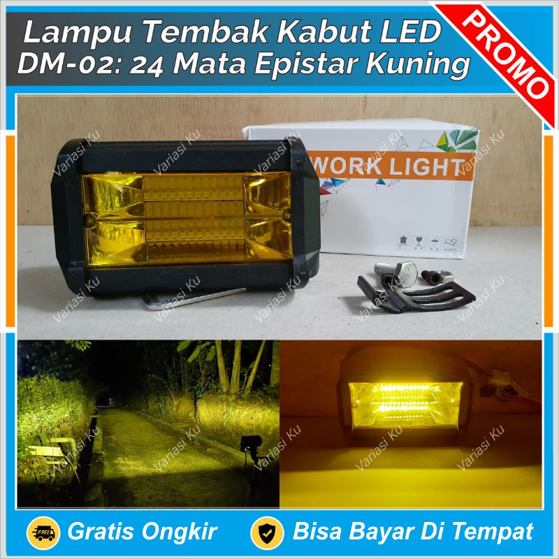 Jual LAMPU LED TEMBAK DM-02: 24 MATA KUNING SOROT DATAR KABUT FOGLAMP ...