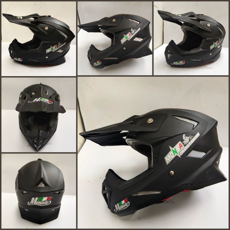 Jual HELM CROSS MONSA MS-01 SERIES FIGHTER SOLID (HITAM DOFF) | Shopee ...
