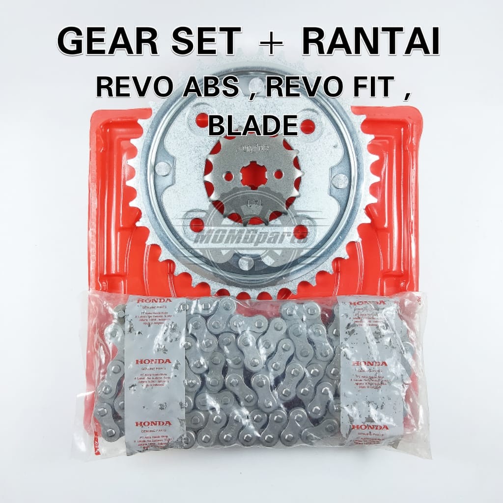 Jual ORIGINAL GEAR SET GIR DEPAN BELAKANG PLUS RANTAI HONDA REVO ABS ...