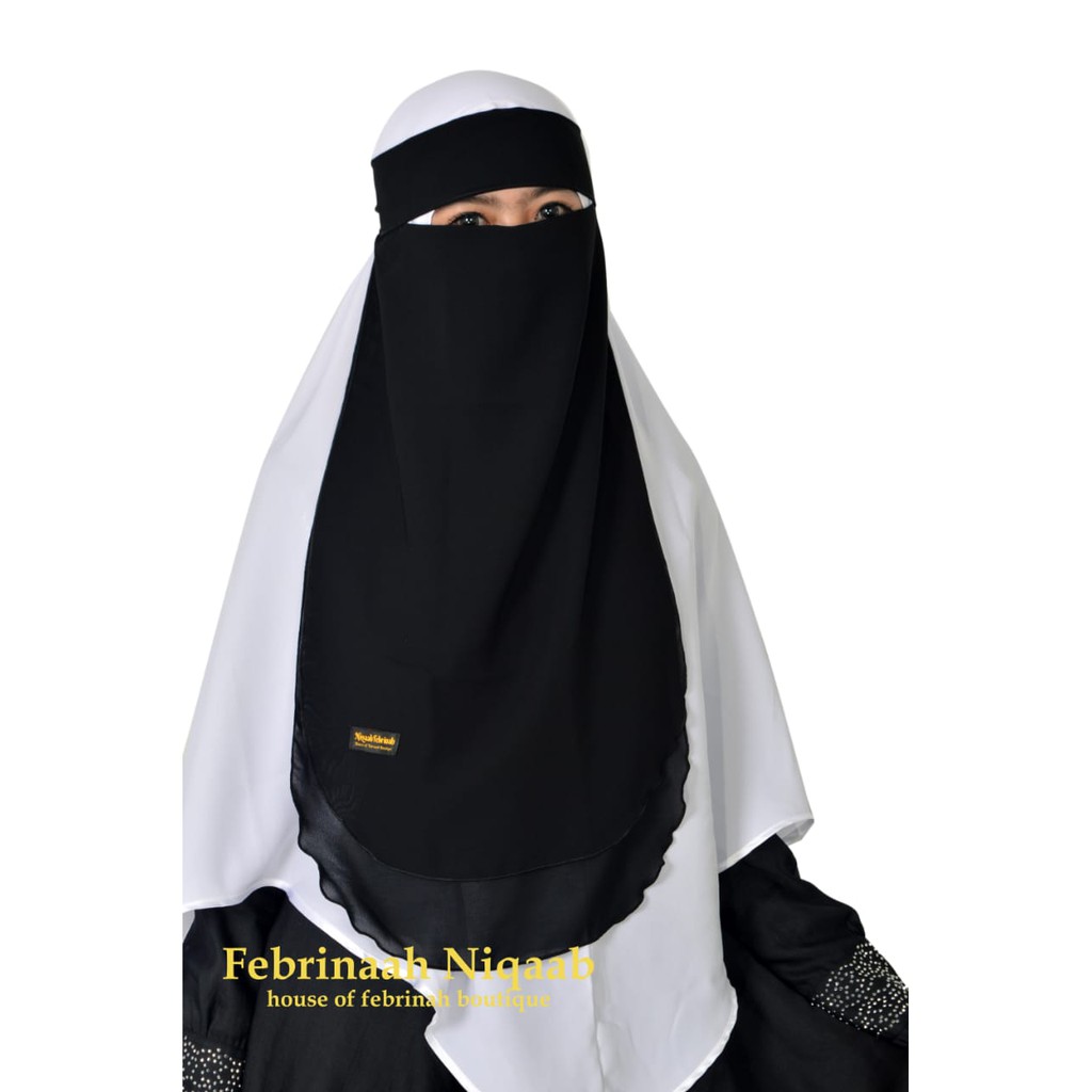 Jual cadar bandana 2 layer sifon silky febrinah niqab | Shopee Indonesia