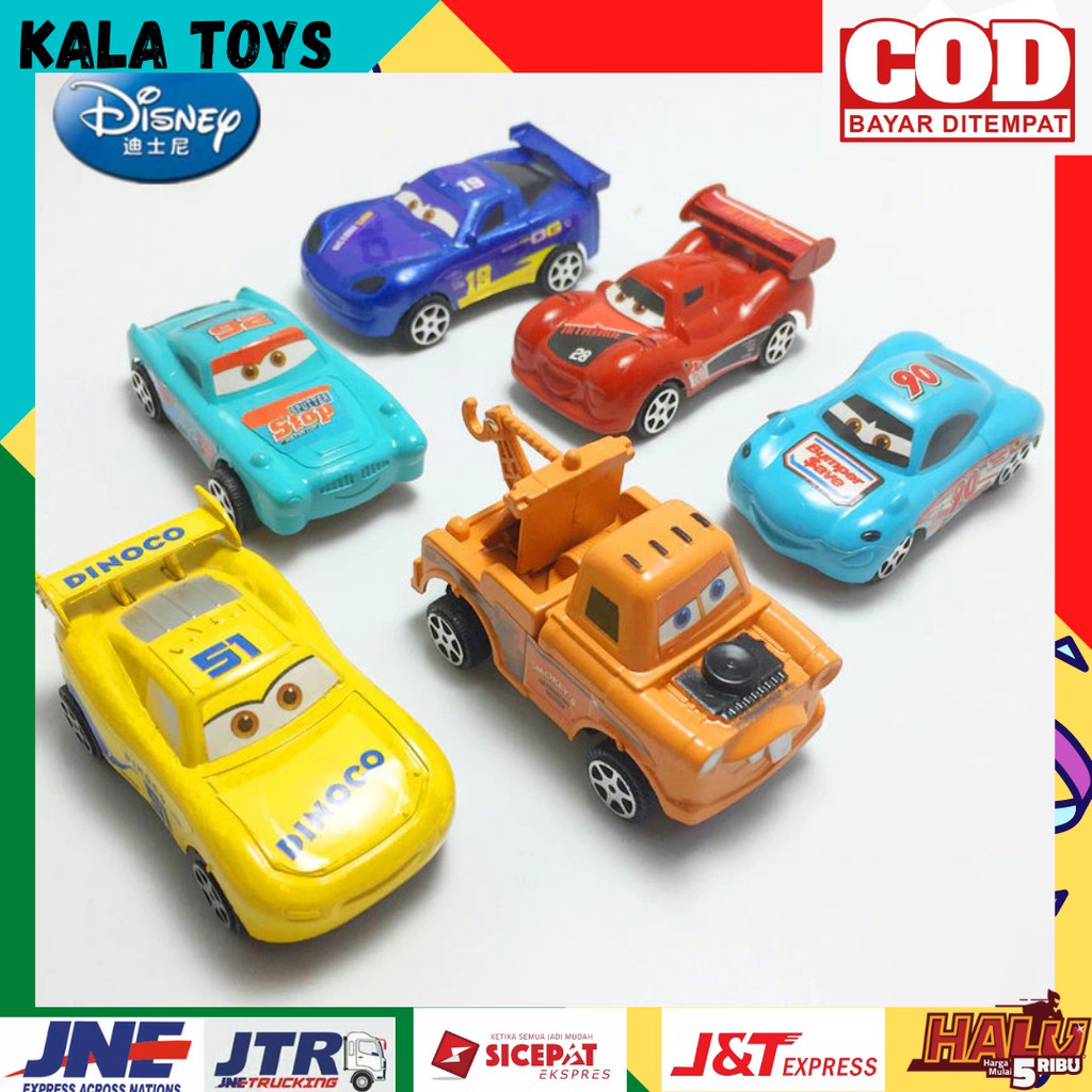 Jual COD McQueen Mobil mainan anak cars set isi 6 pull back mainan anak ...
