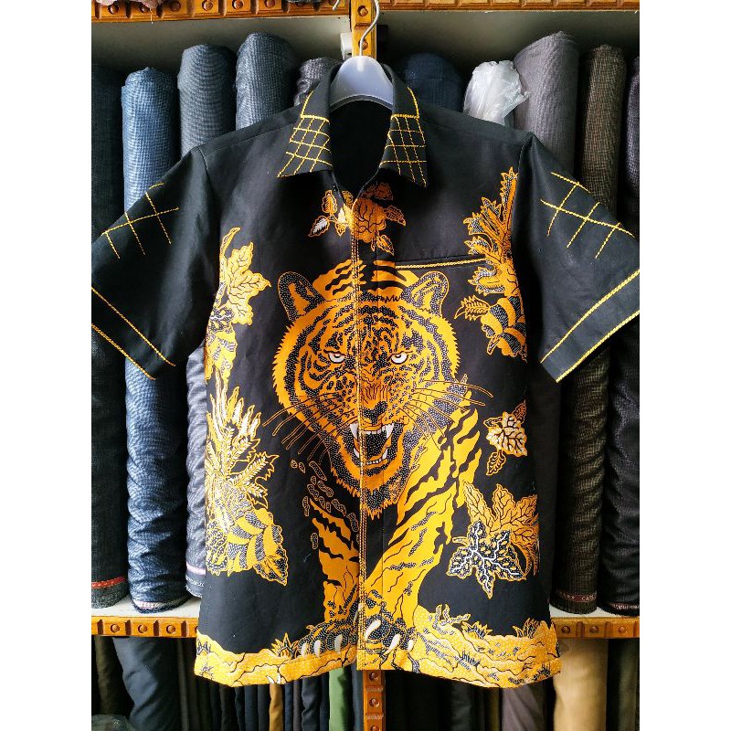 Jual KEMEJA BATIK MACAN PRIA // BATIK PRABU | Shopee Indonesia