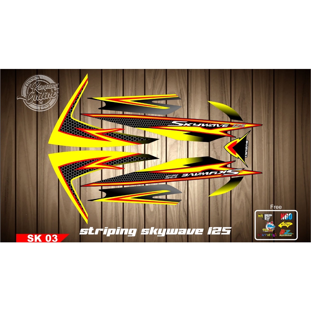 Jual stiker striping variasi skywave 125 KUNING variasi motor | Shopee ...