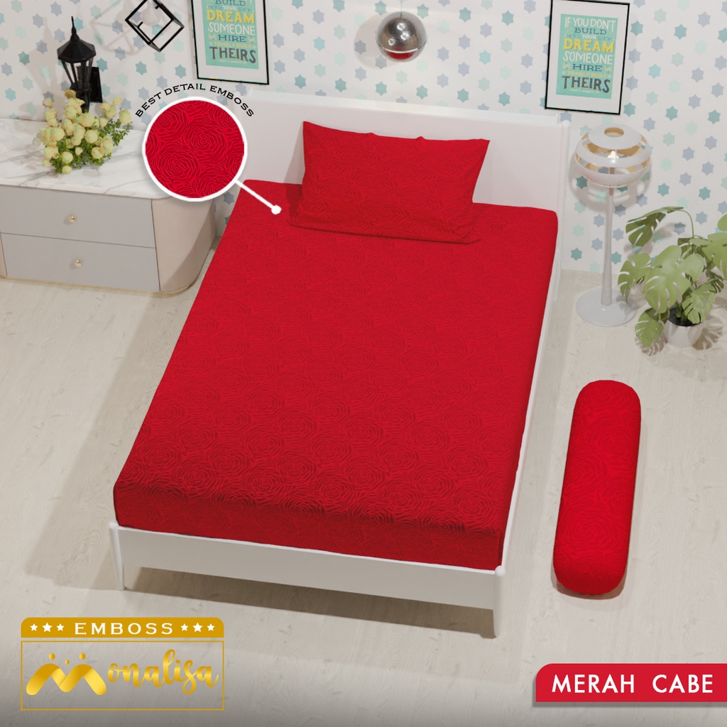 Jual Monalisa Sprei Polos Jacquard 100X200 Warna Merah Cabe | Shopee ...