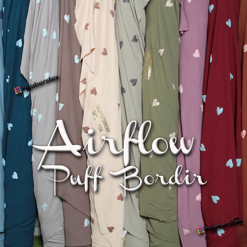 Jual HijabersTex 1/2 Meter Kain AIRFLOW PUFF EMBROIDERRY | Shopee Indonesia