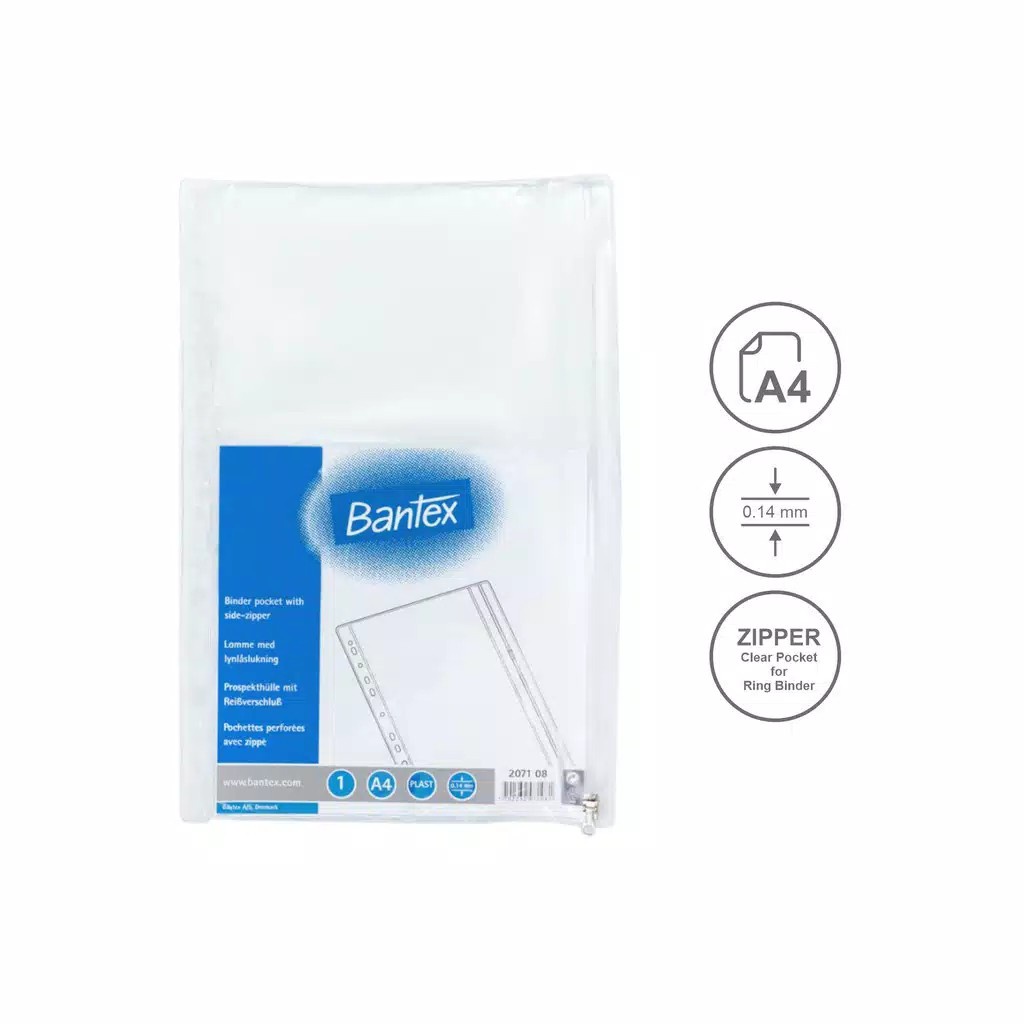 Jual Bantex Zipper Pocket Clear Holder A5/B5/A4 | Shopee Indonesia