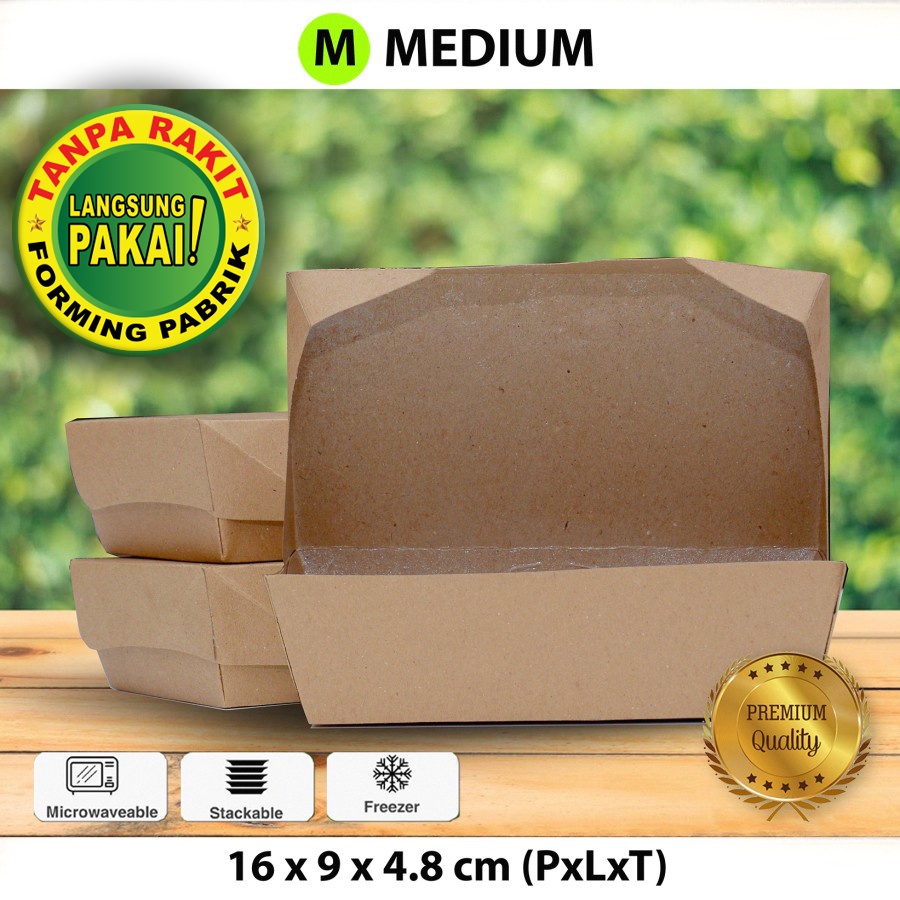Jual Lunch Box Kraft Coklat M (50pc) | Shopee Indonesia