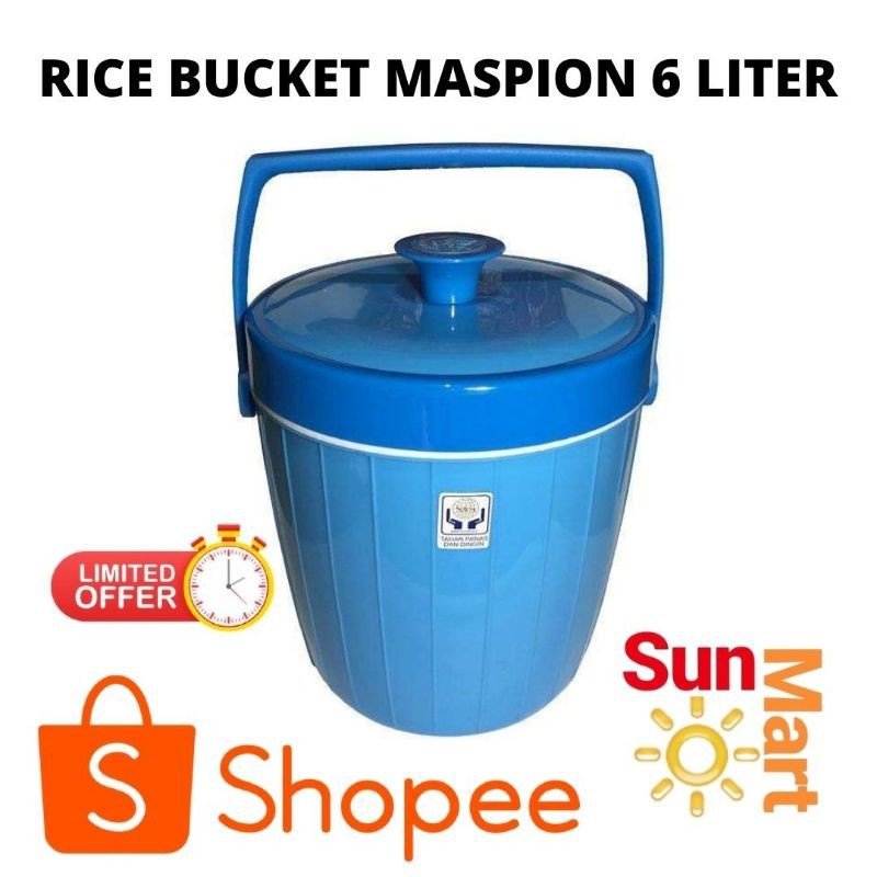 Jual Rice Bucket 6 liter Maspion Tempat nasi Tempat es Maspion | Shopee ...