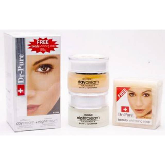 Jual Dr-pure | cream 1 set day cream 20g, night cream 20g & whitening ...