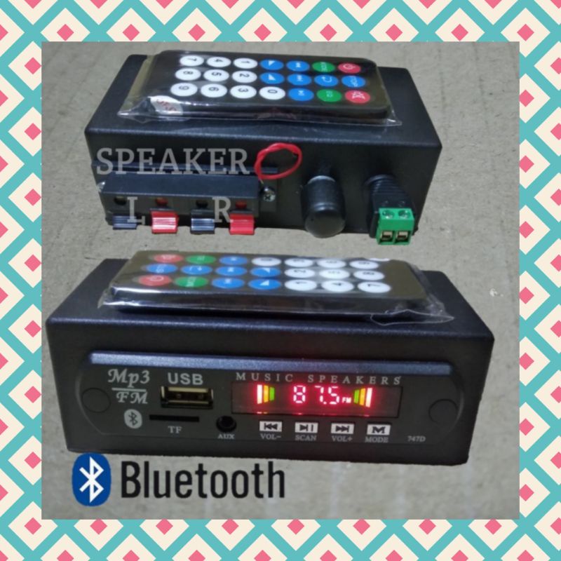 Jual ampli mini bluetooth usb fm power amplifier 12 volt plus adaptor ...