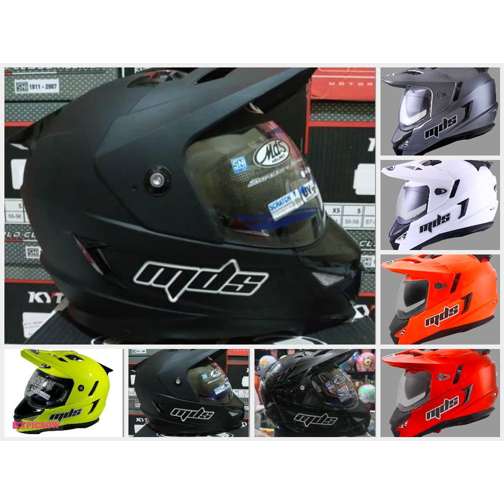 Jual HELM MDS SUPER PRO 7 PILIHAN WARNA DOUBLE VISOR CROSS TRAIL ...