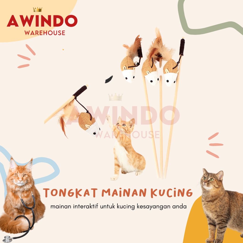 Jual TONGKAT MAINAN KUCING MOTIF 06 - Mainan Tongkat Bulu Kucing ...