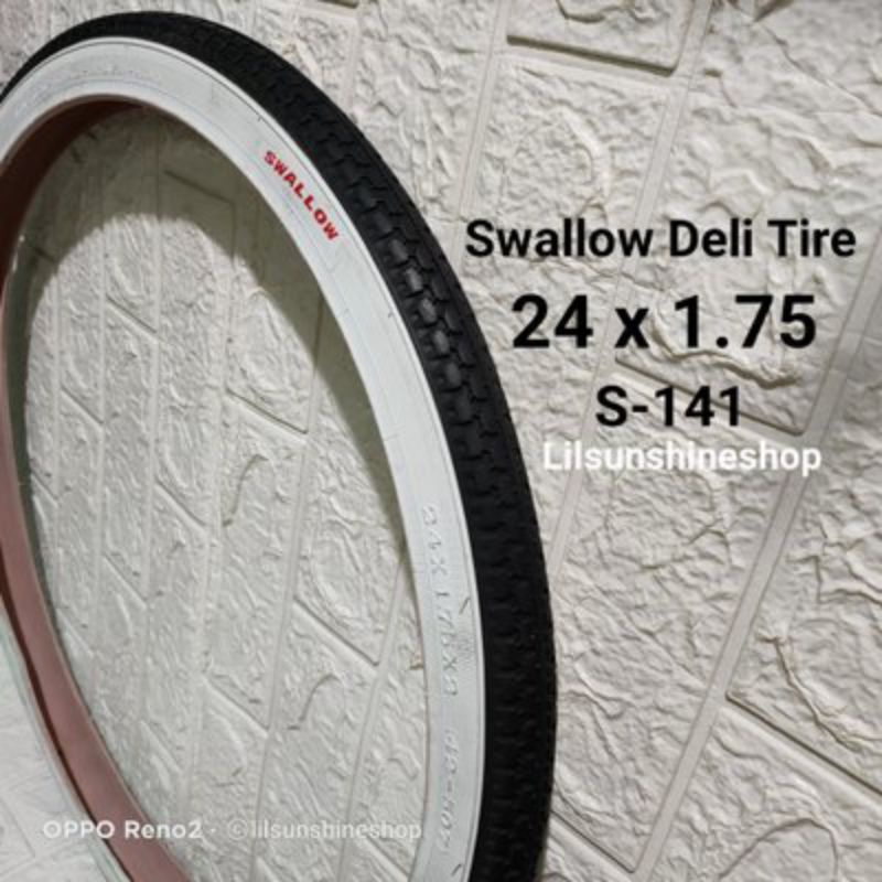Jual Ban Luar Swallow Deli Tire 24 x 1.75 Type S-141 Hitam Putih | Shopee Indonesia