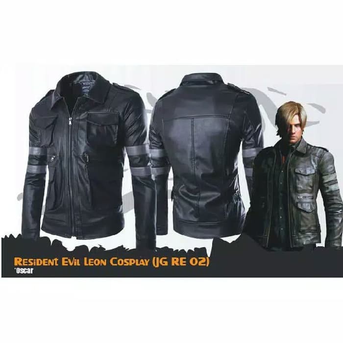 Jual jaket kulit RESIDENT EVIL LEON COSPLAY leather Hitam Black JG RE ...