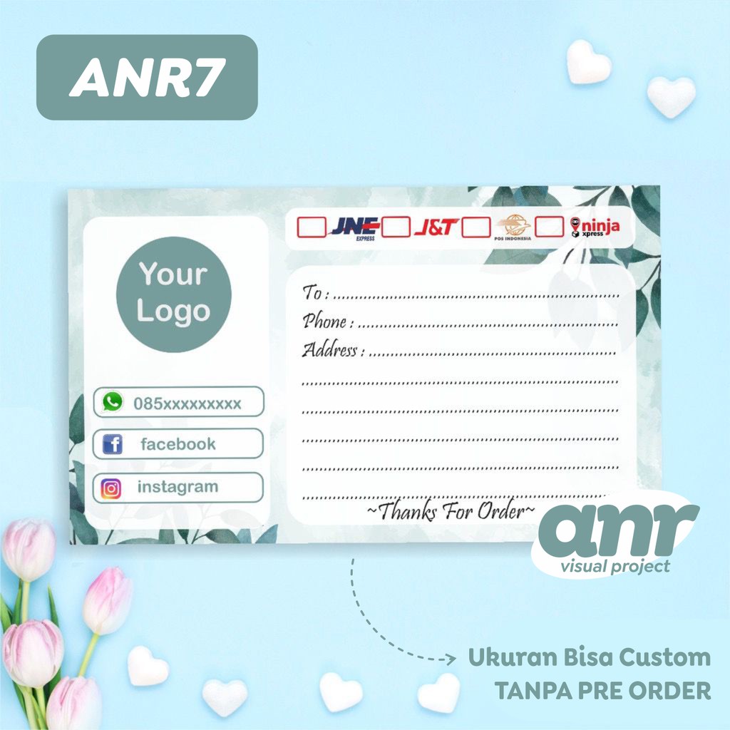 Jual STIKER LABEL RESI CUSTOM - STIKER LABEL RESI PENGIRIMAN / Stiker ...