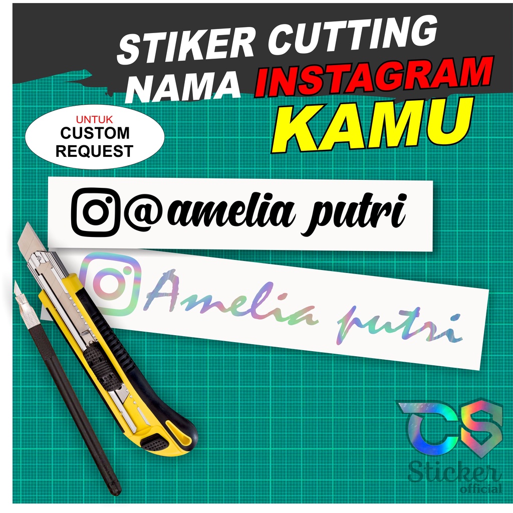 Jual Stiker instagram request nama custom. stiker cutting nama ...