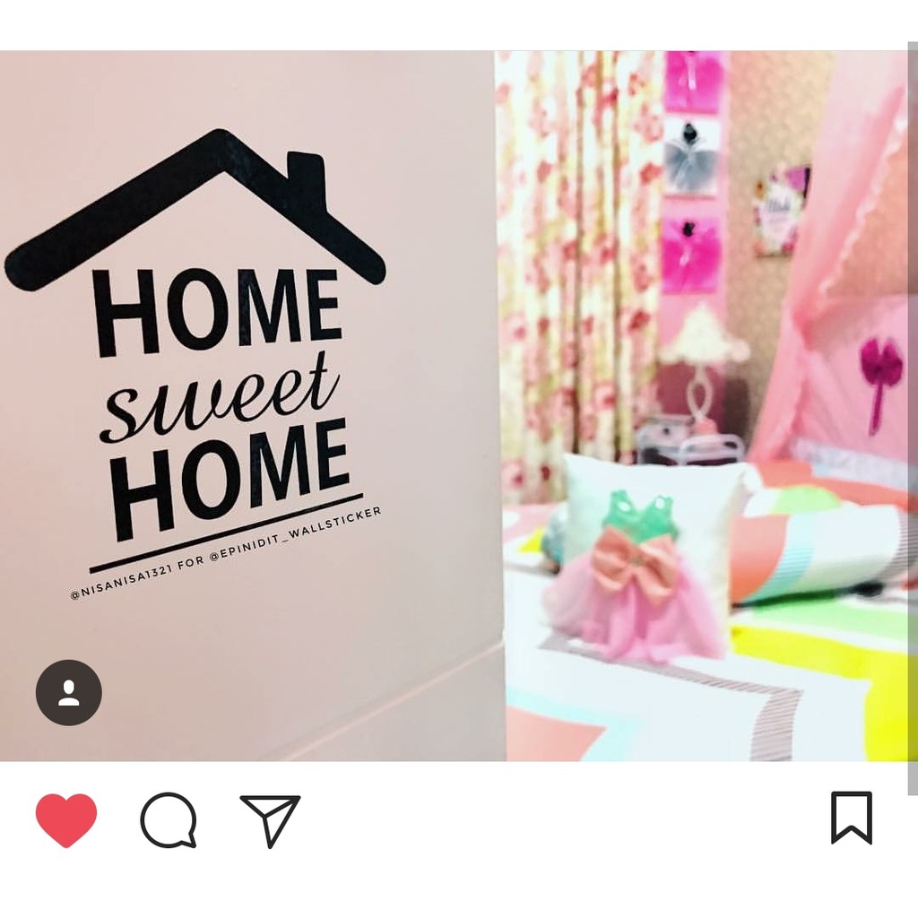 Jual Stiker Home Sweet Home Pintu Wall Sticker Door Sign Quotes ...