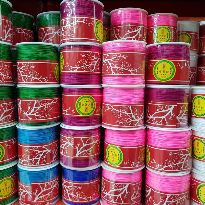 Jual Tali Giok Manik Manik-Tali Warna Warni 1mm | Shopee Indonesia