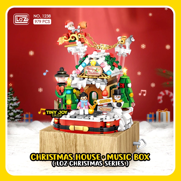 Jual LOZ Christmas Series ( XMAS HOUSE MUSIC BOX ) DIY Puzzle Block ...