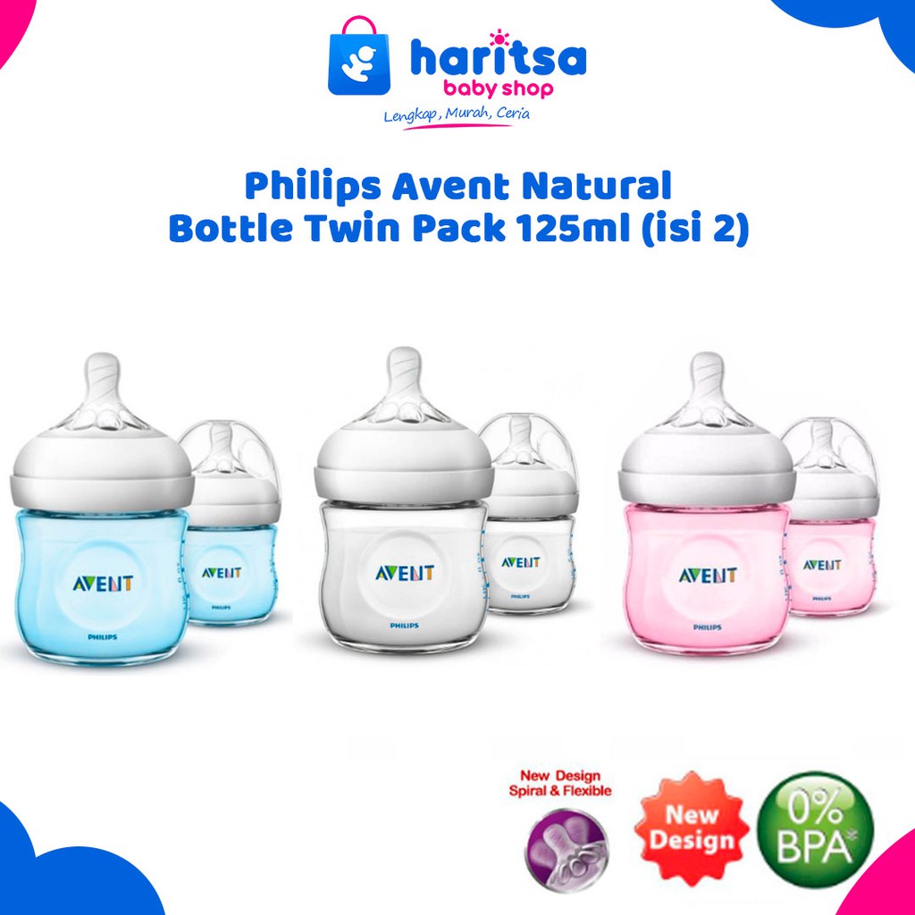 Jual Philips Avent Natural Bottle 125Ml Twin Pack (Isi 2) / Botol Susu ...