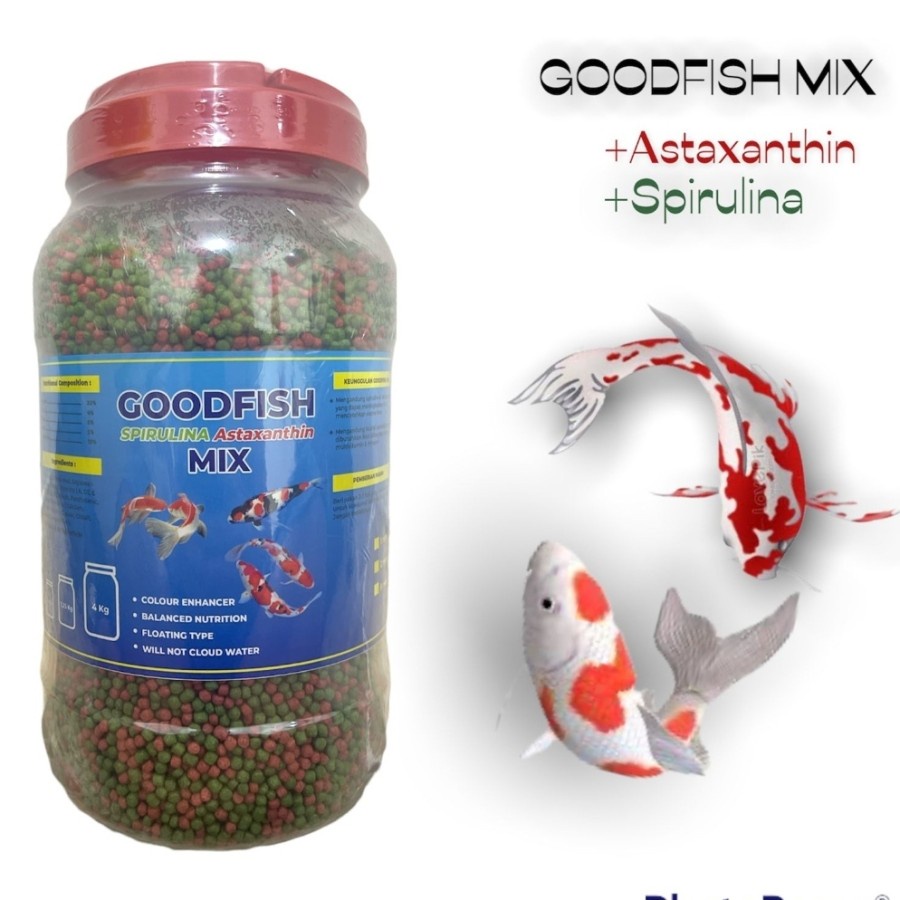 Jual PELET IKAN KOKI KOI GOODFISH ASTAXANTHIN SPIRULINA 1.25 KG 1MM | Shopee Indonesia