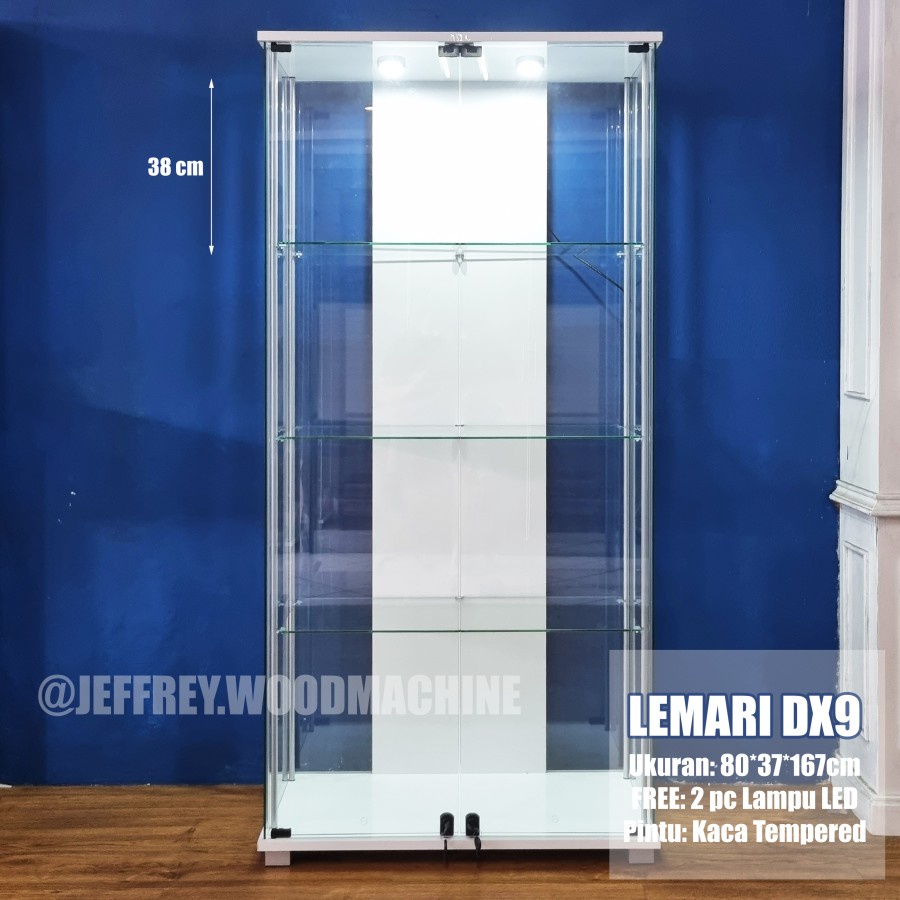 Jual RAK PAJANG DISPLAY KACA DX9 Koleksi Tas Cangkir Tumbler Figure ...