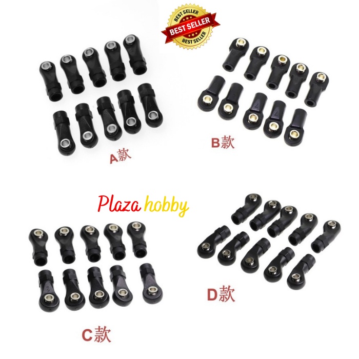 Jual NYLON M4 link tie rod end ball joint rc crawler SCX10 TRX4 1pack=10pcs | Shopee Indonesia