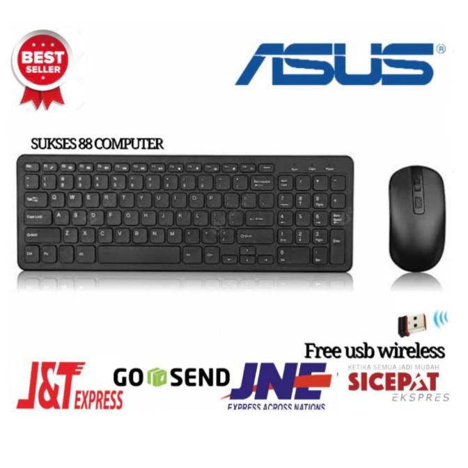 Jual Asus Wireless Keyboard And Mouse Set Combo GKM520 Keys Fullsize - Hitam | Shopee Indonesia