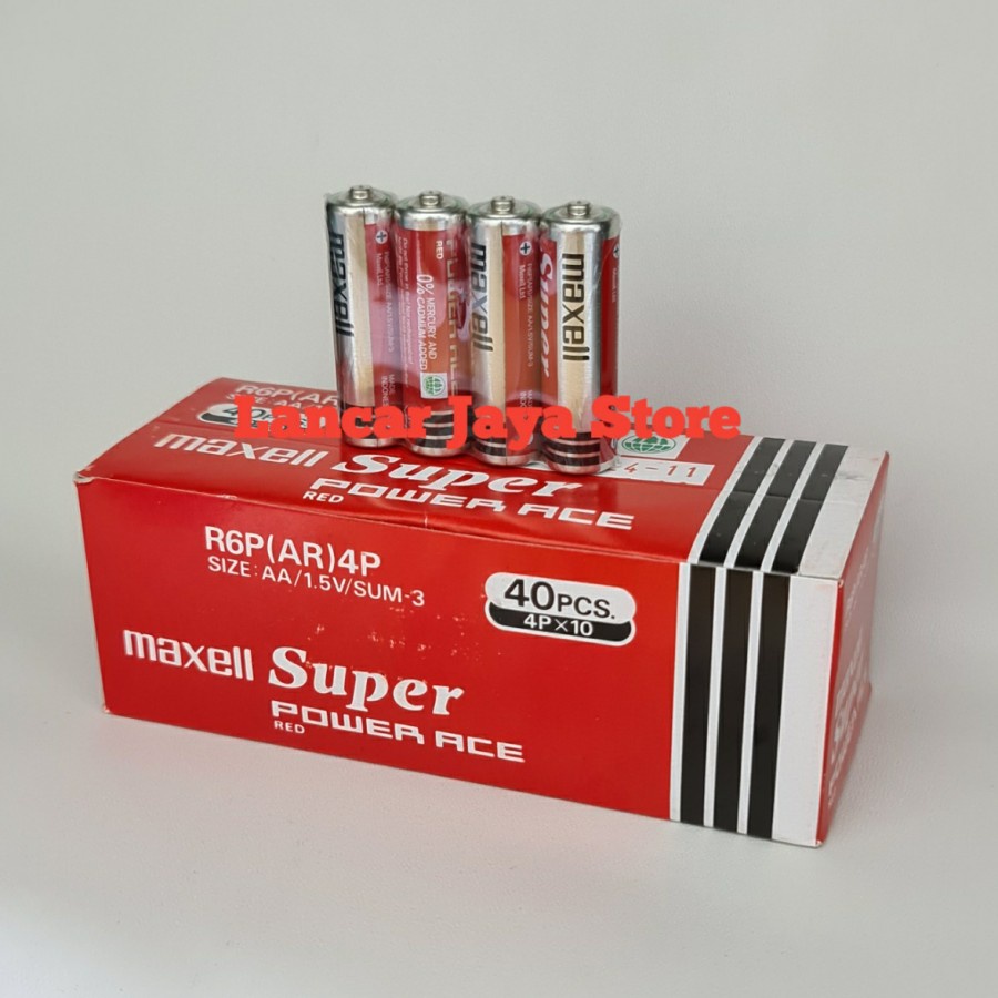 Jual Baterai Maxell Super Power ace Black R6P(AR)4P AA (A2) 1,5V ...