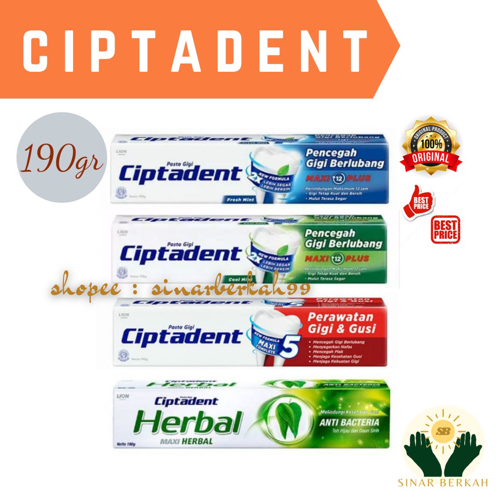 Jual Ciptadent 190 Gram / 225 Gram All Varian | Shopee Indonesia
