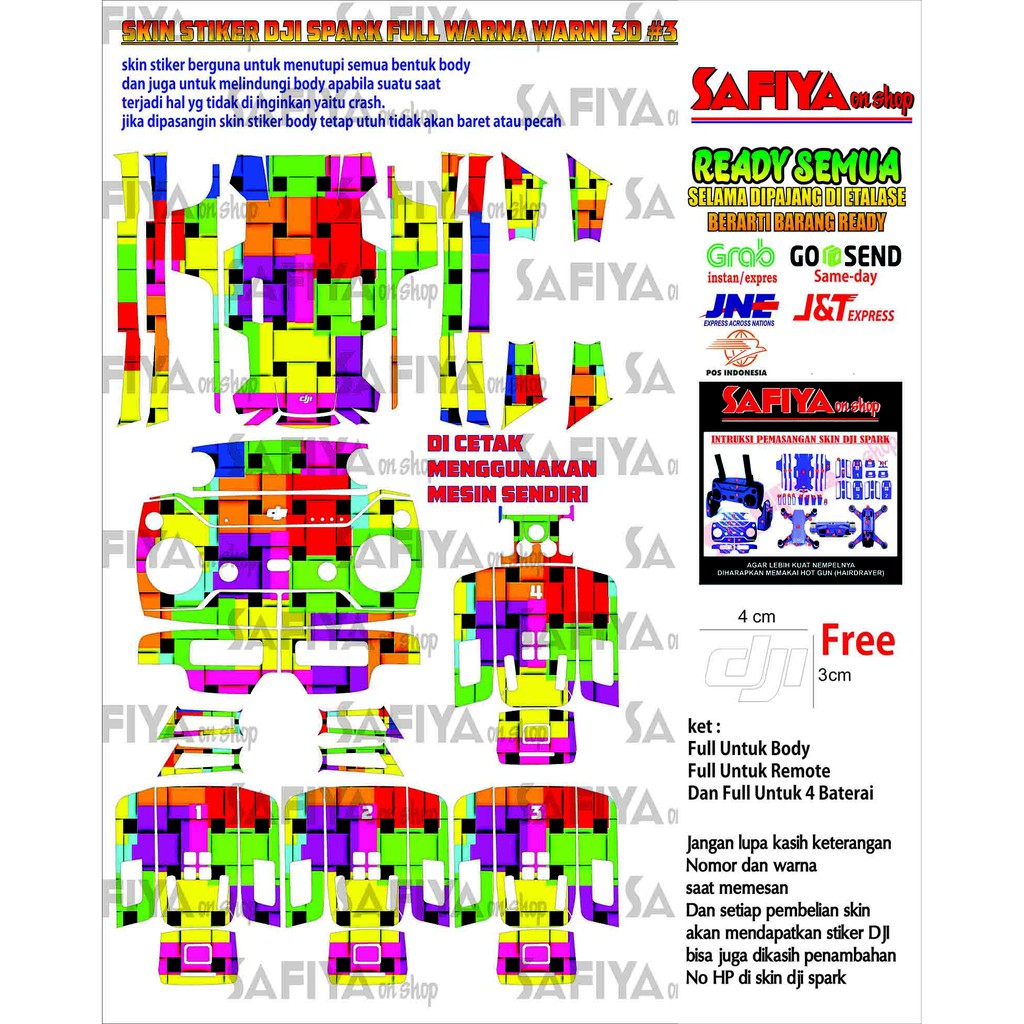 Jual STIKER SKIN DJI SPARK BAHAN VINIL 04 | Shopee Indonesia