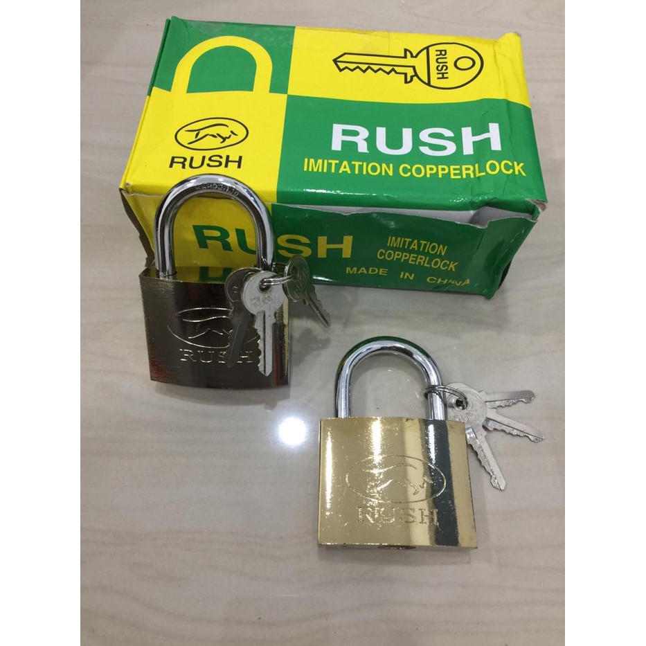 Jual Gembok kuning 63mm RUSH padlock gembok mas kilat tebal EJF1280 ...