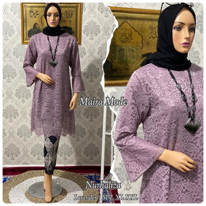 Jual Tunik Brokat/Kebaya brokat/Lengan Terompet | Shopee Indonesia