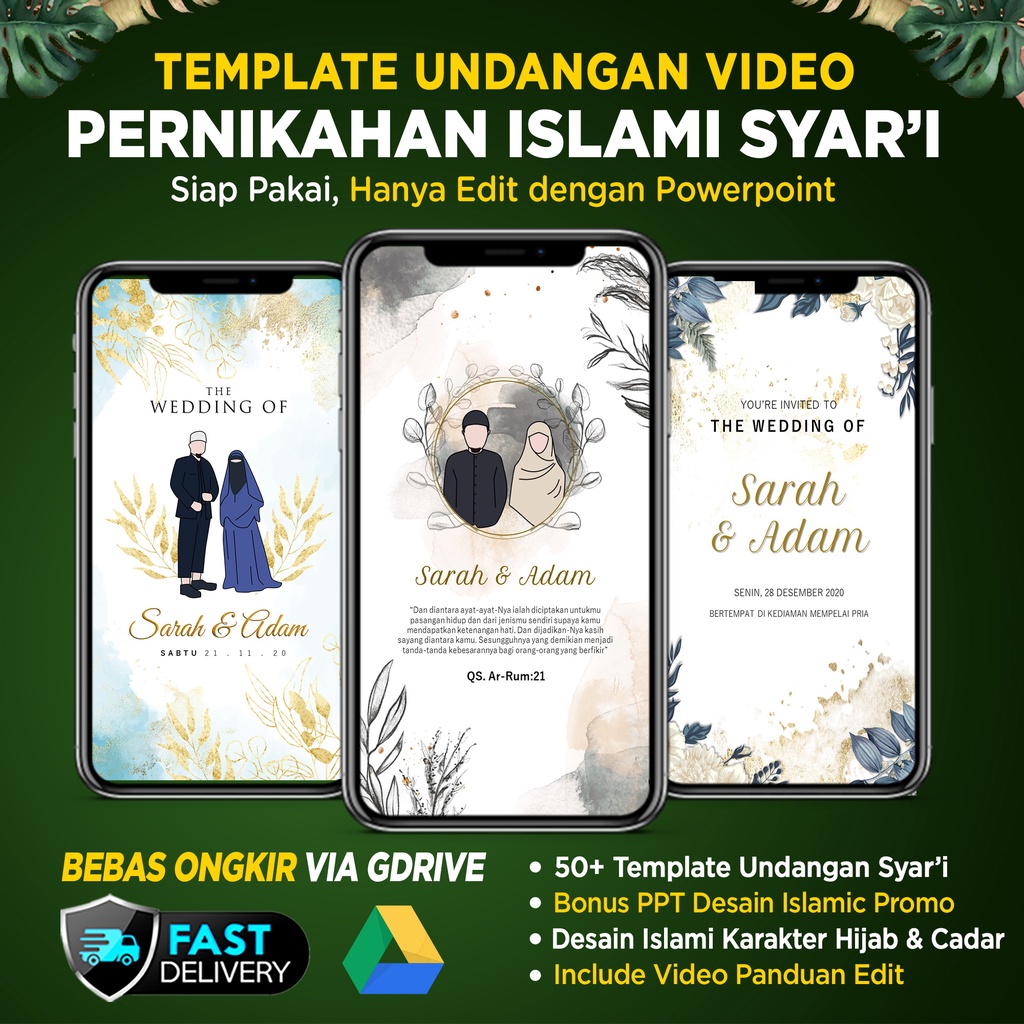 Jual Template Undangan Digital Nikah Video Islami Pernikahan Syari ...
