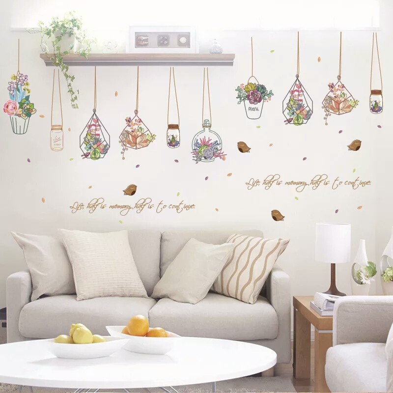 Jual RELIZA WALL STICKER POT TANAMAN GANTUNG KEBUN HANGING KITCHEN ...