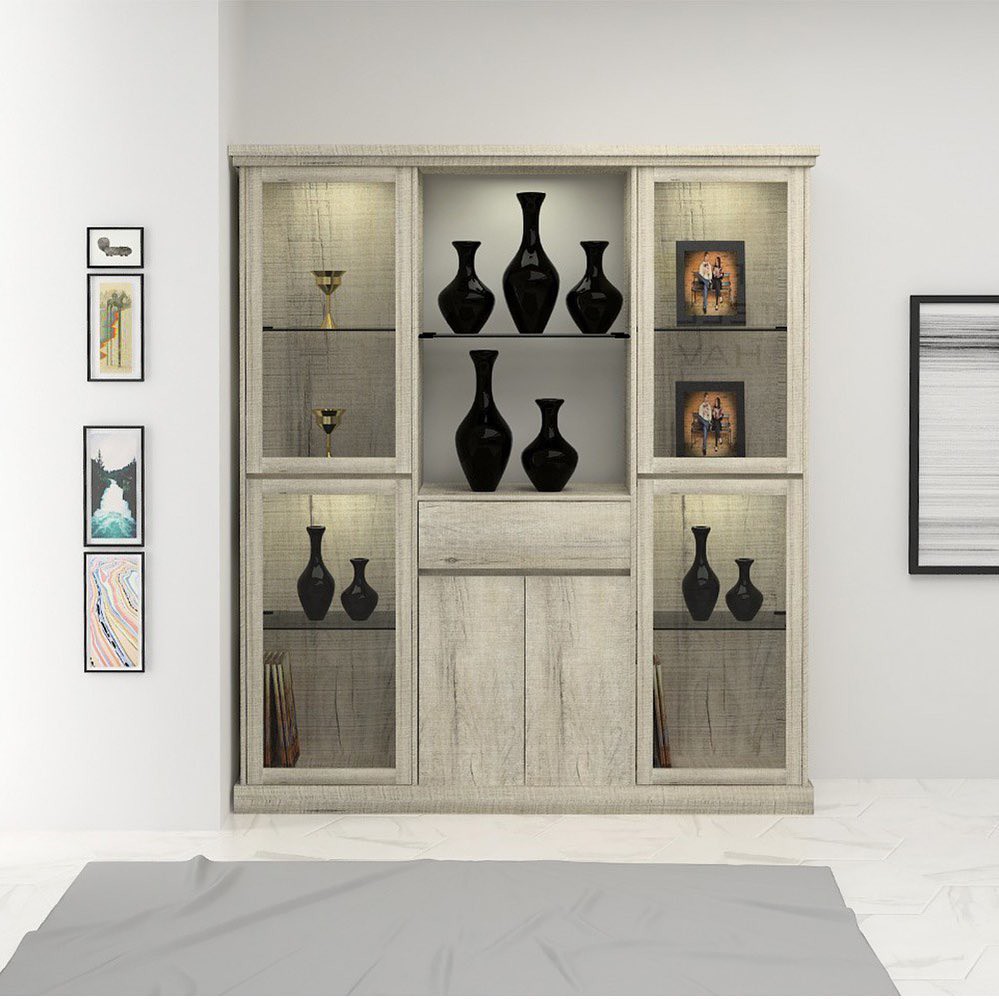 Jual Furniture Rak Lemari Pajang Simpan Kayu Kaca Minimalis | Shopee ...