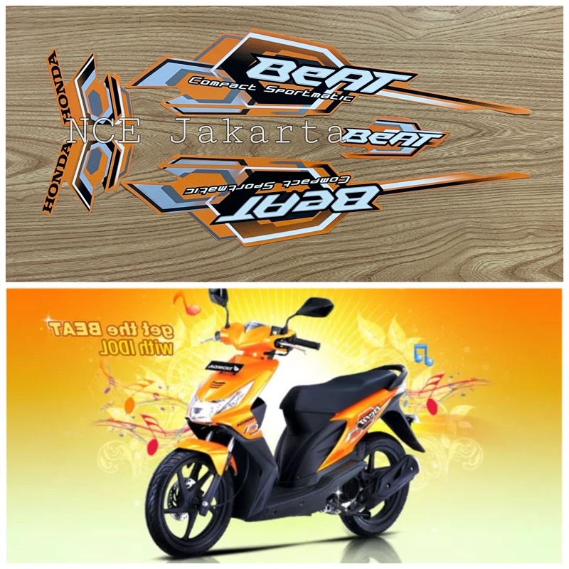Jual STIKER STRIPING BEAT CARBU 2008 OREN ORANGE | Shopee Indonesia