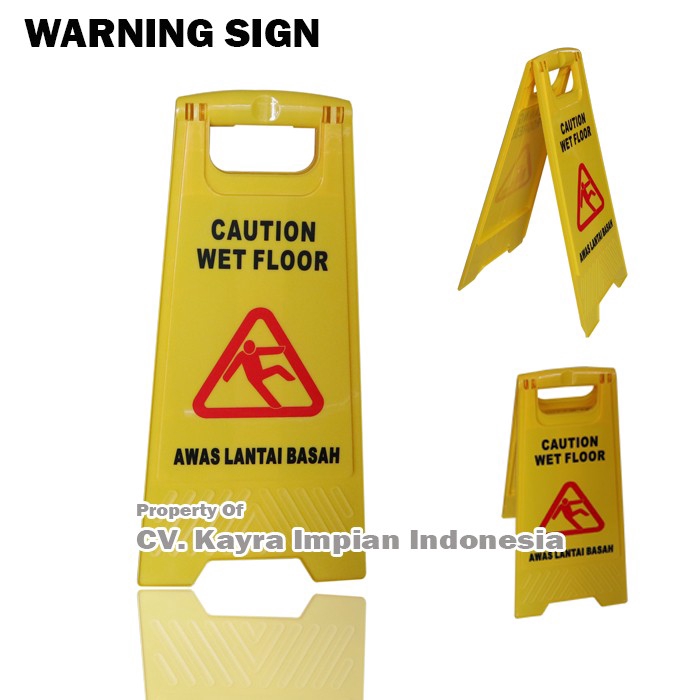 Jual Warning Sign - Wet Floor Papan Peringatan Lantai Basah Licin ...