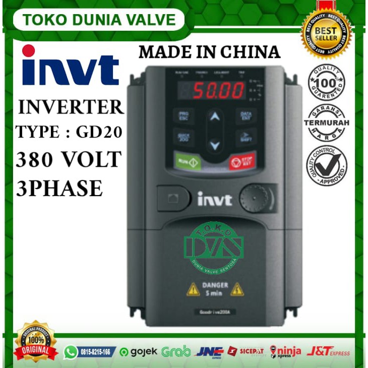 Jual GD20-015G-4 / 15KW / 380V - 3PHASE INVERTER INVT | Shopee Indonesia